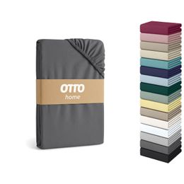 Spannbettlaken OTTO HOME, B:180cm L:200cmanthrazit, Jersey (145 g/m&sup2;), Obermaterial: 96% Baumwolle, 4% Elasthan, Bettlaken, "Cremona f&uuml;r Matratzen