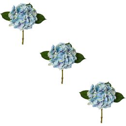 Kunstblume Creativ green, H:48cm, blau, Obermaterial: 80% Polyester, 20% Polyethylen, Kunstpflanzen, "Hortensie"
