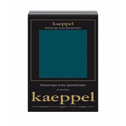 Spannbettlaken Kaeppel, L:200cm, blau, Jersey, Obermaterial: 100% Baumwolle, Bettlaken, "Single Jersey Mako Cotton", Bettlaken aus 100% Baumwolle
