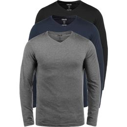 !Solid SOLID Herren V-Ausschnitt-Pullover "V-Shirt SDBasil", bunt, Gr. XXL, Obermaterial: 60% Baumwolle CO. 40% Polyester PES., Shirts