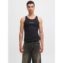 Jack & Jones JACK & JONES Herren T-Shirt "JORNORREBRO RIB TANK TOP"schwarz, Gr. S, unifarben, Jersey, Obermaterial: 95% Baumwolle, 5% Elasthan, Shirts, ohne &Auml;rmel