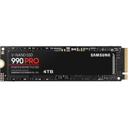 Samsung interne SSD "990 PRO NVMe M.2", 4 TB, Schreibgeschwindigkeitmaximal 6900 MB/s Lesegeschwindigkeitmaximal 7450 MB/s, schwarz, Festplatten