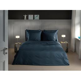 Bettw&auml;sche HECKETT & LANE, blau, Mako-Satin, Obermaterial: 100% Baumwolle, Bettw&auml;sche, "Banda", hochwertiges Mako-Satin, Streifen Satin, Bettw&auml;sche