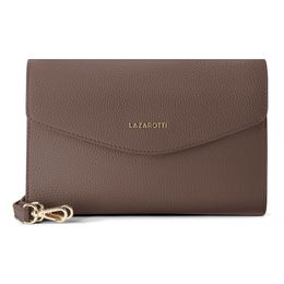 LAZAROTTI Damen Clutch "Bologna Leather Clutch Umh&auml;ngetasche Leder 23 cm", braun, Leder, Taschen