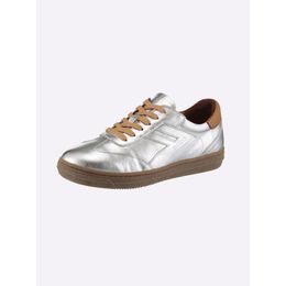 Andrea Conti sheego Gro&szlig;e Gr&ouml;&szlig;en Sneaker, silberfarben-cognac, Gr&ouml;&szlig;e 38 - Damen