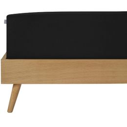 Spannbettlaken Schiesser, B:180cm L:200cm, schwarz, Jersey-Elasthan, Obermaterial: 97% Baumwolle, 3% Elasthan, Bettlaken, "Elli", f&uuml;r hohe Matratzen