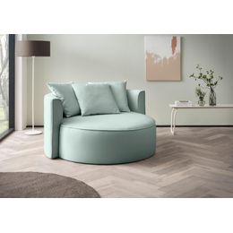XXL-Sessel, B:153cm H:98cm T:145cm, gr&uuml;n, LeGer Home by Lena Gercke, Sessel, "ISALIE Samtoptik, Lesesessel, Loveseat, inklusive Zierkissen", extra