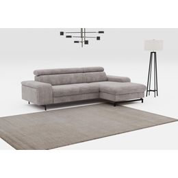 Ecksofa COTTA, B:267cm H:97cm T:165cm, grau, Wohnzimmer, Sofas, "Emma L-Form, B: 267 cm", mit Kopfteilverstellung, optional Schlaffunktion &