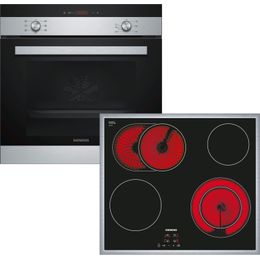 Siemens Backofen-Set "EQ112EA01Z", silber, Herdsets, 3D-Hei&szlig;luft auf 3 Ebenen & extra Platz dank Br&auml;ter- und Zweikreiszone