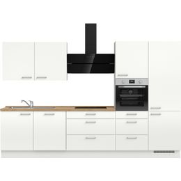 K&uuml;chenzeile Nobilia, B:330,3cm H:216,6cm T:60cm, wei&szlig;, Komplettk&uuml;chen-Sets, ""Laser II", NEU: individuell anpassbar mit gratis Profi-Beratung",