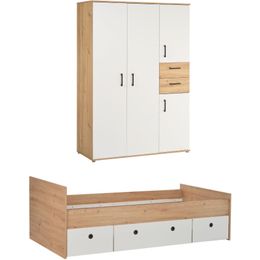 Jugendzimmer-Set Arthur Berndt, braun, Hartfaserplatte, Holzwerkstoff, Kunststoff, Metall, Schlafzimmerm&ouml;bel-Sets, "Jugendzimmer-Set &raquo;Bente&laquo;