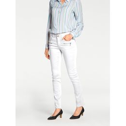 Heine Damen Push-up-Jeans, wei&szlig;, Gr. 22, unifarben, 65% Baumwolle, 33% Polyester, 2% Elasthan, Jeans