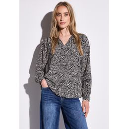 Street One Damen Tunika, blau, Gr. 38, bedruckt, Web, 100% Viskose, Tuniken, aus softer Viskose