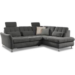 Ecksofa DIE PLANBAR, B:242cm H:87cm T:116cm, grau, 100% Polyester, Wohnzimmer, Sofas, "MP-IN20016 L-Form mit Kaltschaum-Polsterung", optional