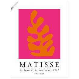 Wandbild Artland, B:90cm H:120cm, orange, Papier, Wohnzimmer, Bilder, "Matisse der Messerwerfer - orange", als Alubild, Leinwandbild, Poster,