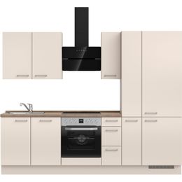K&uuml;chenzeile Nobilia, B:270,3cm H:216,6cm T:60cm, beige, Komplettk&uuml;chen-Sets, ""Laser II", NEU: individuell anpassbar mit gratis Profi-Beratung",
