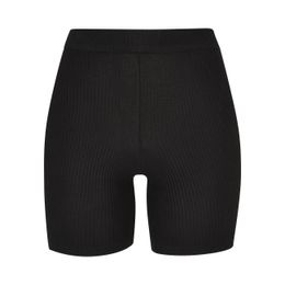Urban Classics Damen Shorts "Urban Classics Damen Ladies Rib Knit Shorts", schwarz, Gr. XS, unifarben, 35% Polyacryl, 35% Viskose, 30% Polyamid, Hosen