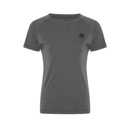 MOROTAI Damen Kurzarmshirt "MOROTAI Damen MOROTAI Performance Basic T-Shirt", grau, Gr. XS, bedruckt, 100% Polyester, Hemden