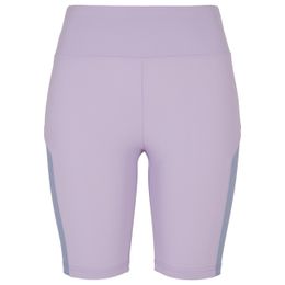 Urban Classics Damen Fahrradhose "Urban Classics Damen Ladies Color Block Cycle Shorts", lila, Gr. M, 80% Polyimid, 20% Elasthan, Hosen