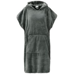 Badeponcho OTTO HOME, grau, Microfaser, Hausm&auml;ntel, "Miia, Surfponcho ideal f&uuml;r Sauna, Spa & im Urlaub", weich und kuschelig, pl&uuml;sch, Unisex, f&uuml;r