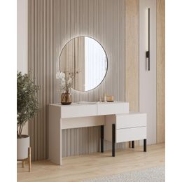 Schminktisch OTTO HOME, B:143cm H:76cm T:40cm, wei&szlig;, Tische, "Jukon, Breite 143 cm, moderner Schminktisch", Schminktisch, grifflos mit 4 SK