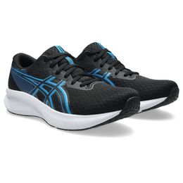 asics Herren Laufschuh "PATRIOT 14", Gr. 45schwarz, aegean blau, Synthetik, Schuhe, atmungsaktives Mesh-Obermaterial, Energiegeladene Mittelsohle