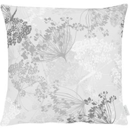 Dekokissen Apelt, B:49cm L:49cm, grau, Obermaterial: 70% Polyester, 30% Baumwolle, Dekokissen_Sitzkissen_Kissenh&uuml;llen, "5453", mit Bl&uuml;ten-Motiv