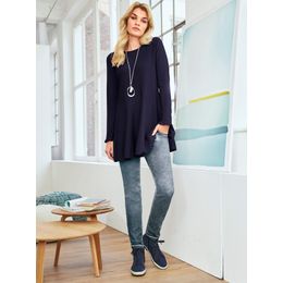 Damen Strickpullover "Pullover", blau, Gr. 34, Linea Tesini BY HEINE, unifarben, 70% Viskose, 30% Polyamid, Pullover
