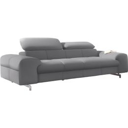 3-Sitzer COTTA, B:232cm H:72cm T:105cm, grau, Luxus-Microfaser (100% Polyester);Softlux-Kunstleder;Leder Pampas (echtes Rindsleder)), R&uuml;ckseite mit