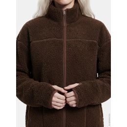 Pieces Damen Pl&uuml;schjacke "PCSADIA LS TEDDY JACKET NOOS BC", braun, Gr. S, unifarben, Pl&uuml;sch, Obermaterial: 100% Polyester, Jacken, Kunstfaser
