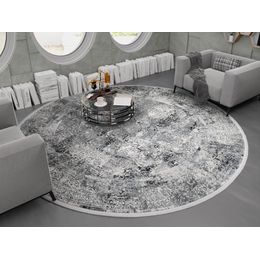 Teppich, H:8mm &Oslash;:240cm, grau, OCI DIE TEPPICHMARKE, Viskose, Wohnzimmer, Teppiche, "BESTELLER CAVA, auch als L&auml;ufer und in Rund", Glanz Viskose, mit