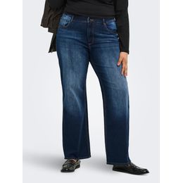Only CARMAKOMA Damen High-waist-Jeans "CARWILLY HW WIDE DNM TAI081 NOOS", blau, Gr. 50, unifarben, Denim/Jeans, Obermaterial: 92% Baumwolle, 6%