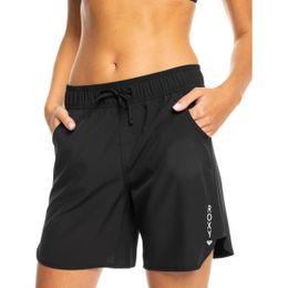 Roxy Damen Boardshorts "Roxy WAVE 7 INCH BS", schwarz, Gr. XS, Obermaterial: 92% Polyester, 8% Elasthan, Hosen, f&uuml;r Erwachsene, aus Polyester und