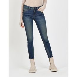 Gang Damen Skinny-fit-Jeans "94LAYLA", blau, Gr. 33, Denim/Jeans, Obermaterial: 90% Baumwolle, 6% Polyester, 4% Elasthan, Jeans, mit Used-Effekten