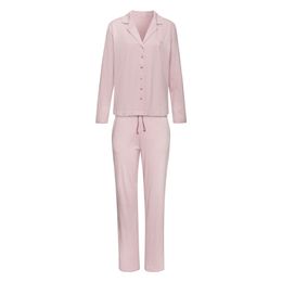 Damen Pyjama, VIVANCE DREAMS BY LASCANA, Gr. 44mauve, gestreift, Single Jersey, Obermaterial: 100% Baumwolle, Homewear-Sets, mit feinem Streifenmuster