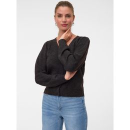 V&eacute;ro Moda VERO MODA Damen Strickjacke "VMDOFFY LS V-NECK CARDIGAN NOOS", braun, Gr. XS, meliert, Strick, Obermaterial: 94% Polyester, 3% Elasthan, 3% Nylon,