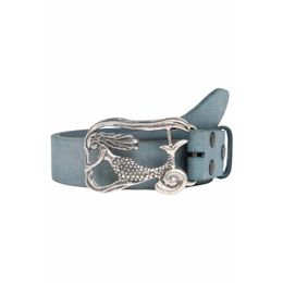 Damen Lederg&uuml;rtel "Wechselg&uuml;rtel", blau, Gr. 95, RETTUNGSRING G&Uuml;RTEL, Rindsleder, G&uuml;rtel