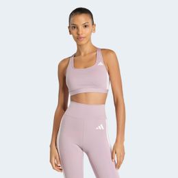 Damen Sport-BH "OPTIME ESSENTIALS WORKOUT 3-STREIFEN MEDIUM SUPPORT BH", adidas Performance, Gr. L, rosa, Obermaterial: 85% Polyester, 15% Elasthan,