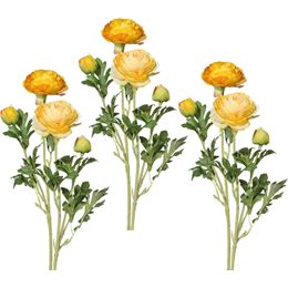 Kunstblume Creativ green, H:40cm, gelb, Kunststoff, Polyester, Kunstpflanzen, "Ranunkel", f&uuml;r sch&ouml;ne Arrangements wie Str&auml;u&szlig;e und Gestecke