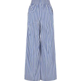 Urban Classics Damen Stoffhose "Urban Classics Damen Ladies Striped Loose Pants"wei&szlig;, blau, Gr. XS, gestreift, 60% Baumwolle, 40% Polyester, Hosen