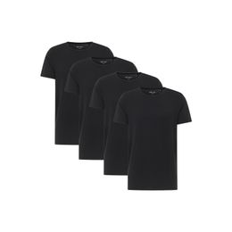 Mustang Herren T-Shirt "T-Shirt Style Allen 4-Pack 4er Pack", schwarz, Gr. XL, Obermaterial: 95% Baumwolle CO(Bio). 5% Elasthan EL., Shirts