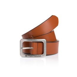 Tom Tailor Damen Lederg&uuml;rtel "TTEVE", braun, Gr. 95, Rindsleder, G&uuml;rtel, 4 cm breiter Damen Lederg&uuml;rtel, kalssiches Must-Have
