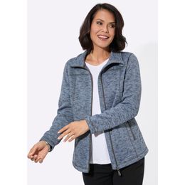 Casual Looks Damen Strickfleecejacke, blau, Gr. 36, meliert, 100% Polyester, Jacken
