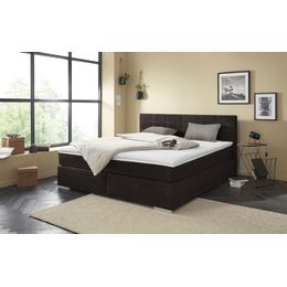 Boxspringbett COTTA, L:209cm, braun, Polyester, Komplettbetten, "Simba erh&auml;ltlich in verschiedenen Breiten, Farben und H&auml;rtegraden", Bezugsstoff: