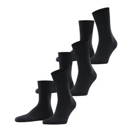 Falke Damen Socken "Run 3-Pack", schwarz, Gr. 39, glatt, Obermaterial: 75% Baumwolle CO. 25% Polyamid PA., Socken