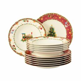Seltmann Weiden Geschirr-Set "Tafelservice Marieluise Weihnachtsnostalgie 12er Set bunt", 12, bunt, Geschirr-Sets, Sp&uuml;lmaschinenfest,
