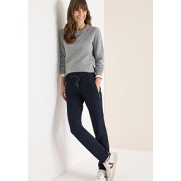 Cecil Damen Jogger Pantsuniversal blau, Gr. XXL, unifarben, Stoff, 43% Viskose, 38% Polyester, 14% Polyamid, 5% Elasthan, Hosen, Elastikbund mit