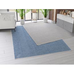 Teppich, B:80cm H:5mm L:150cm, blau, OCI DIE TEPPICHMARKE, Polyester, Wohnzimmer, Teppiche, "JOKER OF COLORS", Wendeteppich, weiche flache