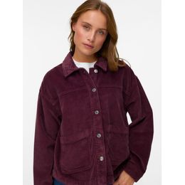 V&eacute;ro Moda VERO MODA Damen Cordjacke "VMJAMIE LS CORDUROY SHACKET MIX NOOS", rot, Gr. XS, unifarben, Cord, Obermaterial: 100% Baumwolle, Jacken, Baumwolle