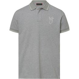 Reitmayer Piqu&eacute;-Poloshirt mit Hirsch Grau-Melange (Gr&ouml;&szlig;e: M)